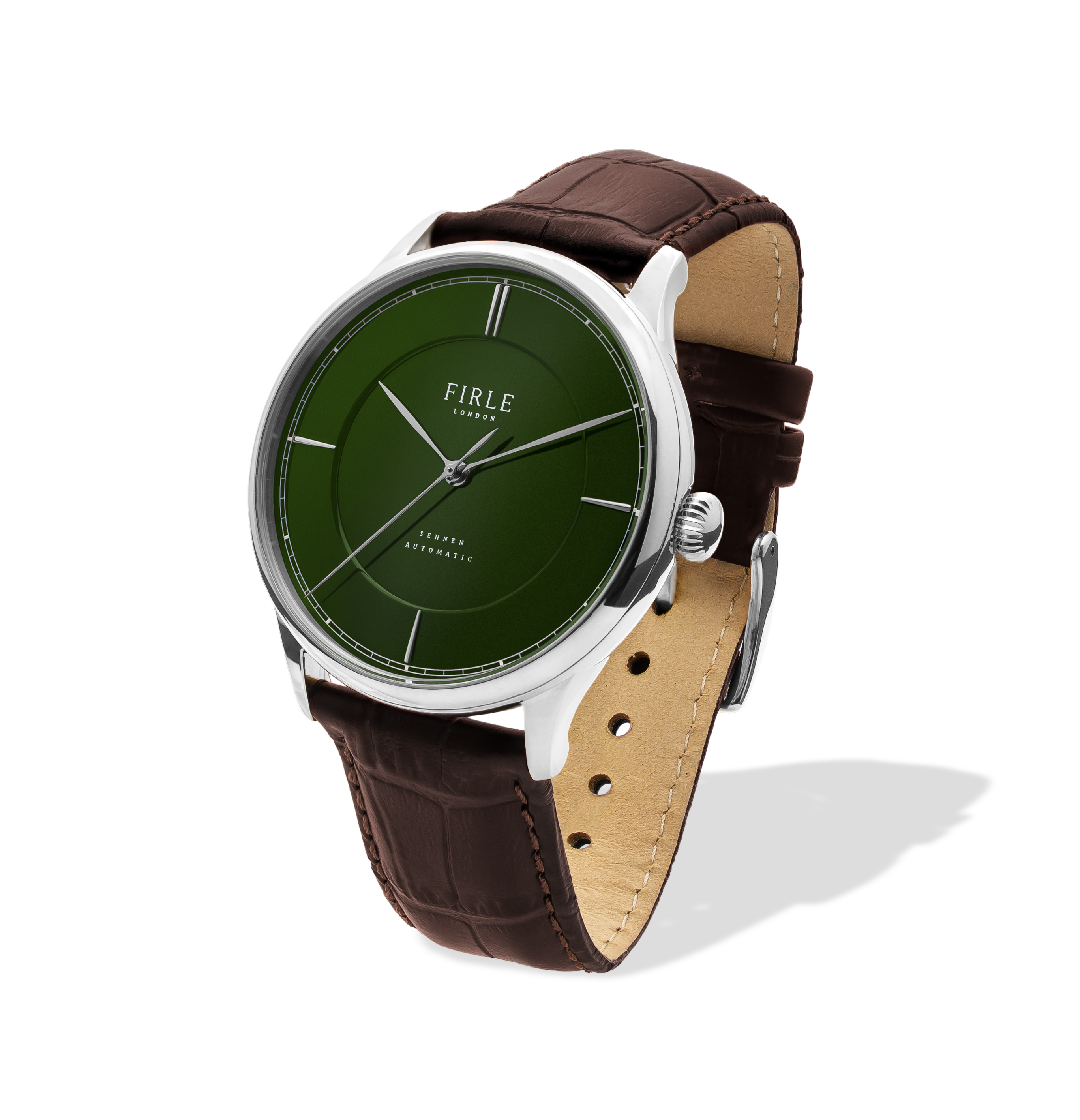 Classic Men's Watches | Sennen Automatic in Green & Silver | Firle ...